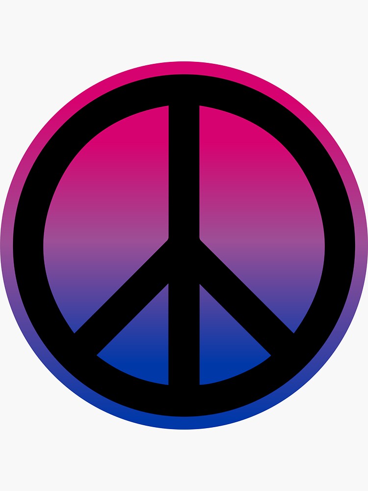 "Bisexual Peace Symbol" Sticker by Pridish | Redbubble