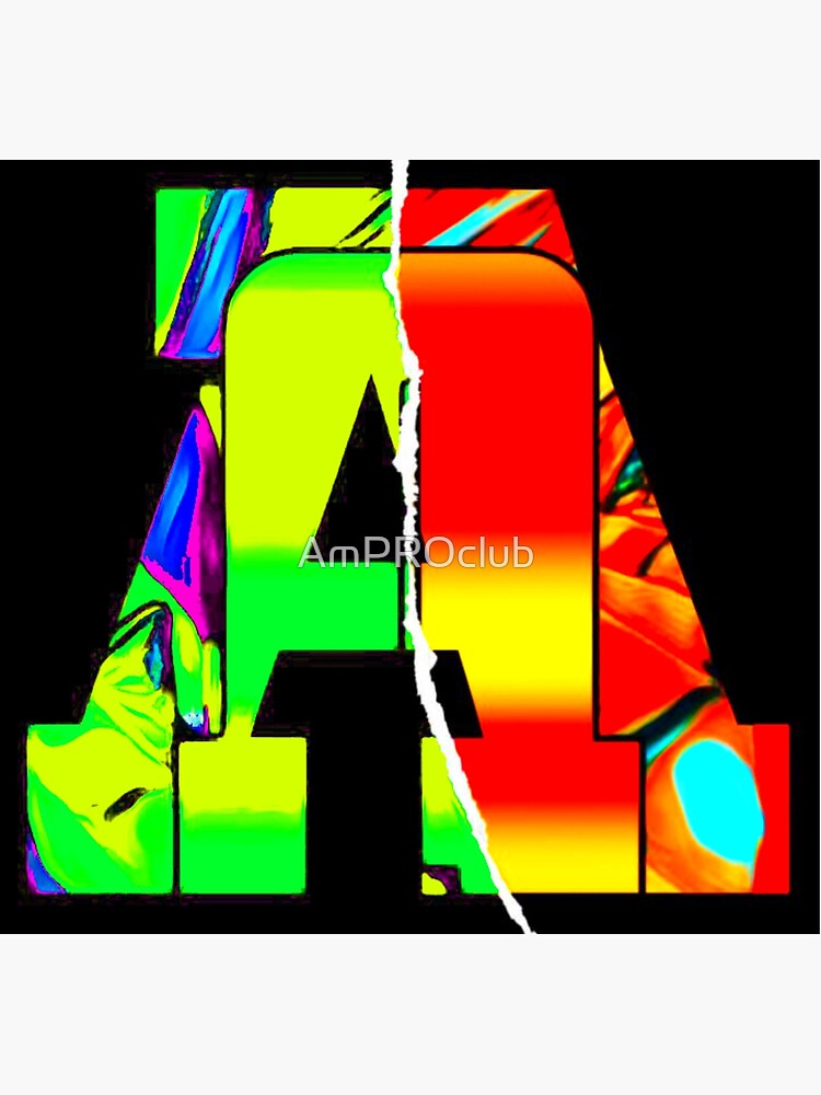 Póster «Nueva letra A, línea quebrada, varios colores, imagen, diseño ...