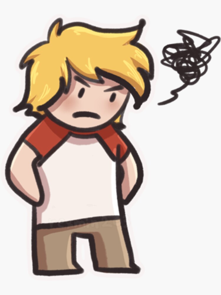 "Angry Tommy (tiny series) " Sticker by JamieMiran | Redbubble