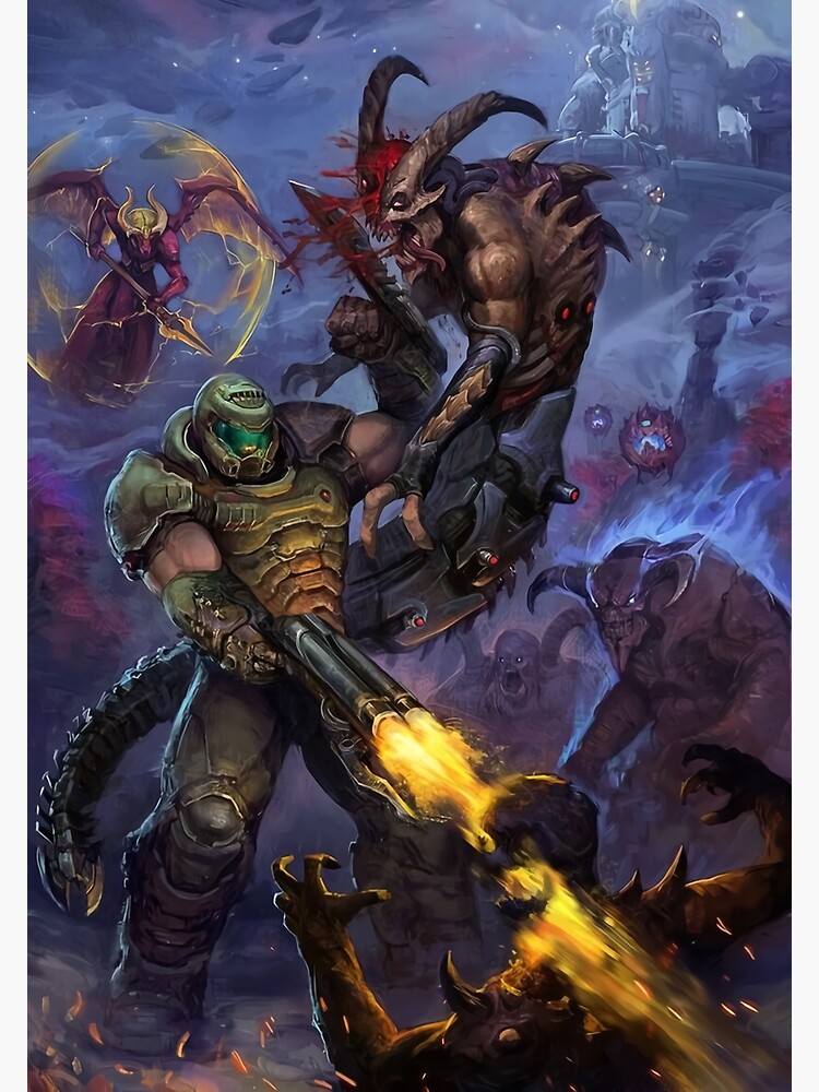 "Doom Eternal Gun Slayer" Art Print for Sale by Bysharoon | Redbubble