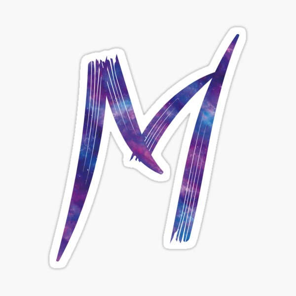 "Purple Violet Space Galaxy Nebula Initial Letter M | M symbol" Sticker ...