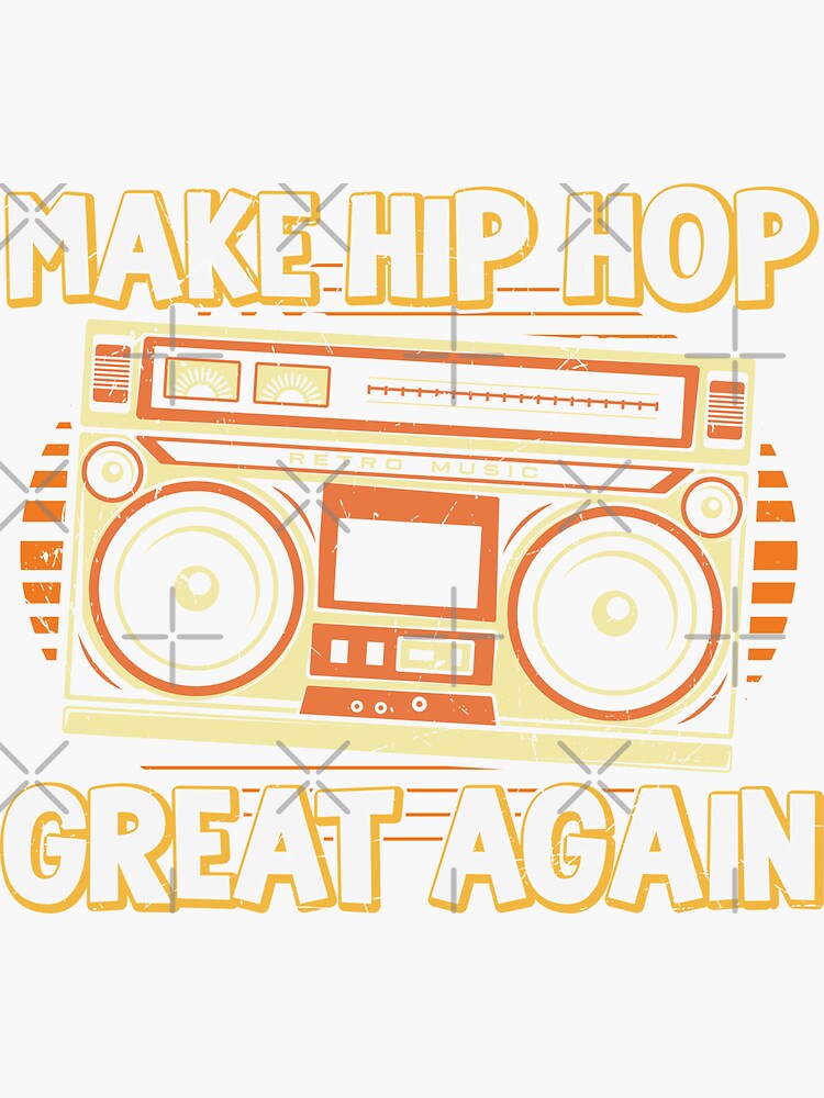 "Make Hip Hop Great Again Broombox Cassette Tape" Sticker by Mr-Kawachi ...