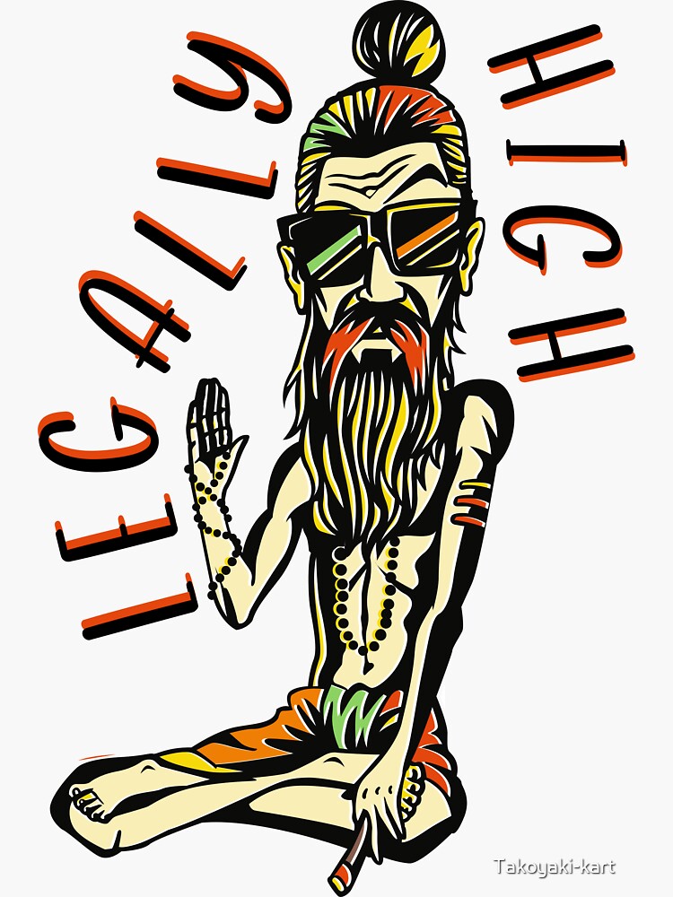 "Funny High Guru Design" Sticker by Takoyaki-kart | Redbubble