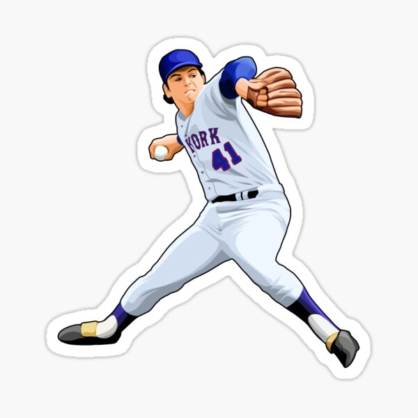 "Tom Seaver #41 Throw Pitcher" Sticker for Sale by NewYorkLegend5 ...