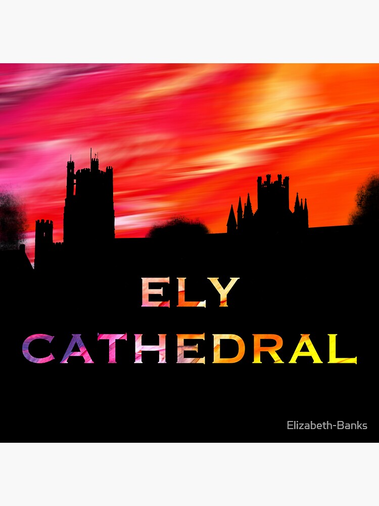 "Ely Cathedral with a Coloured sky background" Sticker by Elizabeth ...