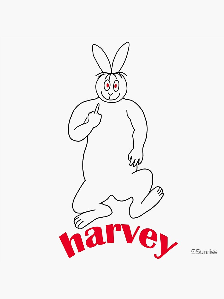 "Harvey Rabbit" Sticker for Sale by GSunrise | Redbubble