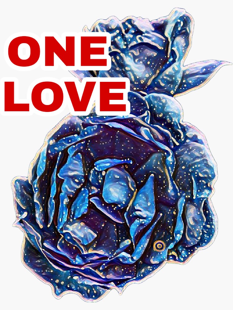 "One Love rose artwork" Sticker for Sale by cloudsvimu | Redbubble