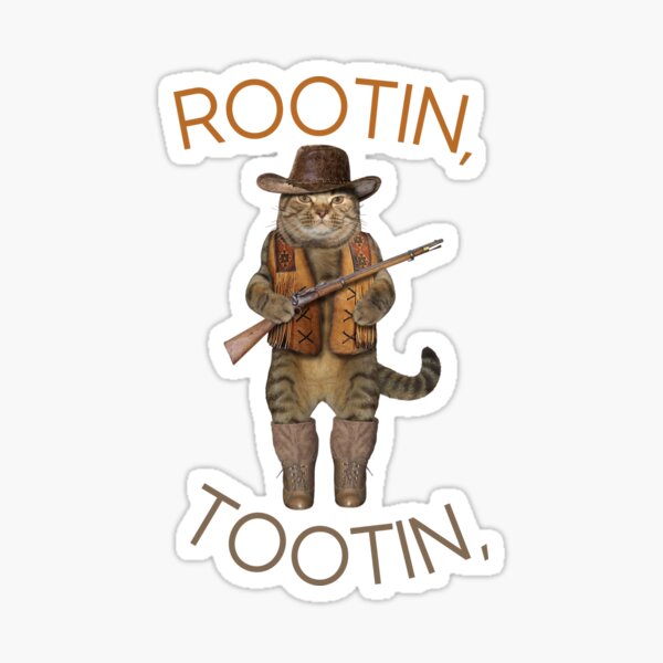"rootin tootin cat,rootin tootin Cowboy cat" Sticker by IllustrataPower ...