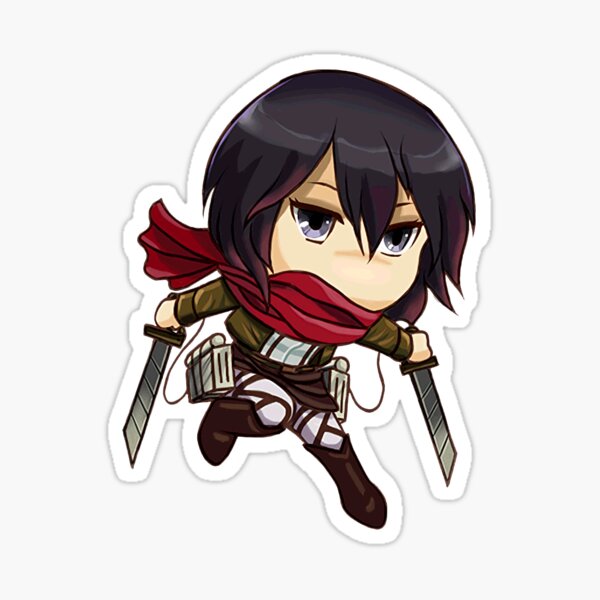 "AoT - Mikasa Ackerman" Sticker by UBlueDuck | Redbubble