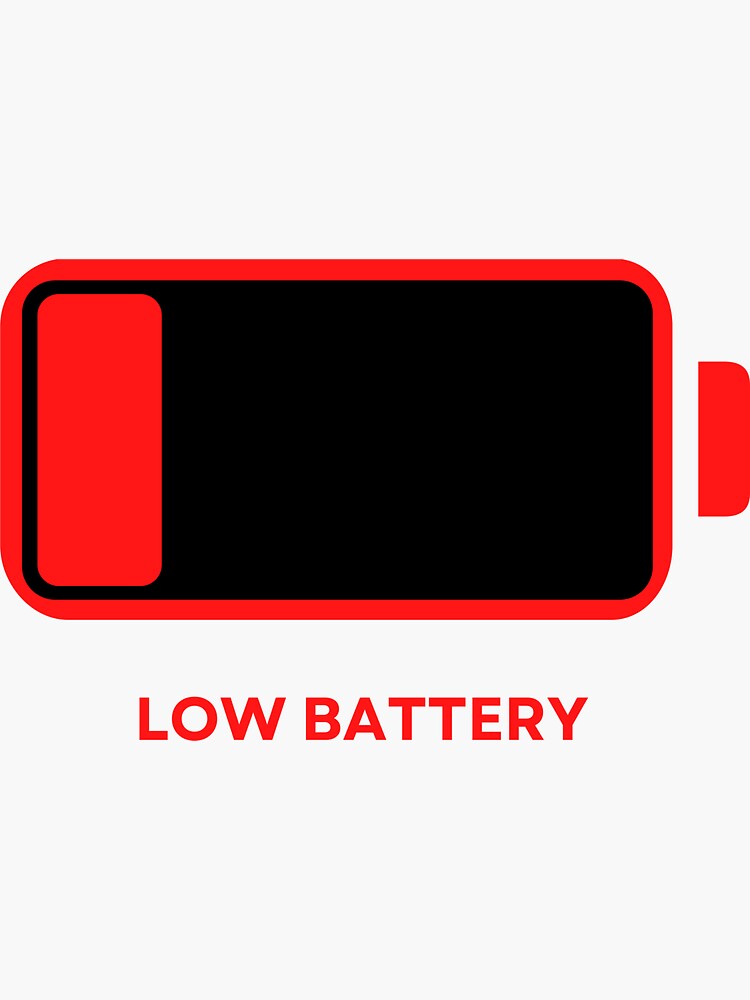 "Low battery indicator, energy indicator" Sticker by LEORIZ | Redbubble