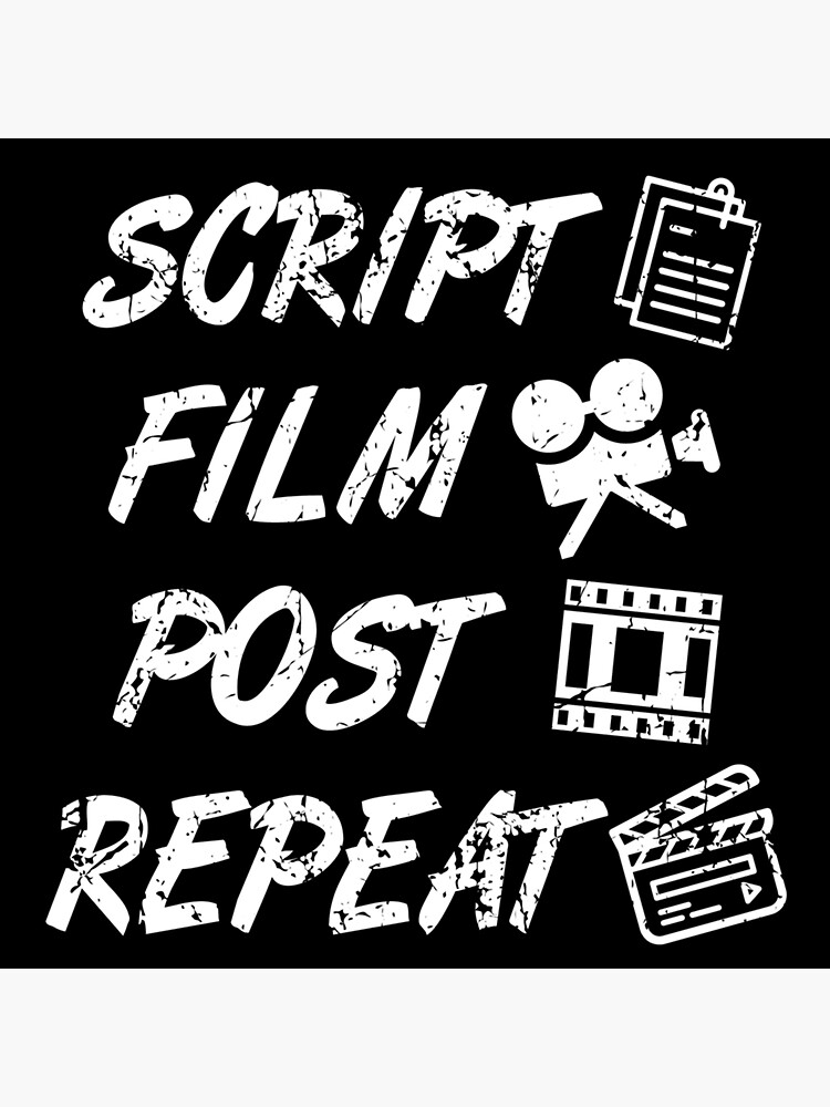 "Script Film Post Repeat Poster" Sticker by blandwinavoca | Redbubble