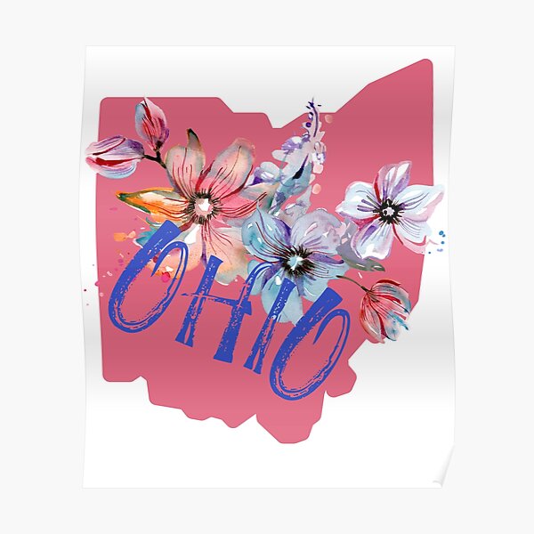 "State of Ohio Floral" Poster for Sale by krissy43231 | Redbubble