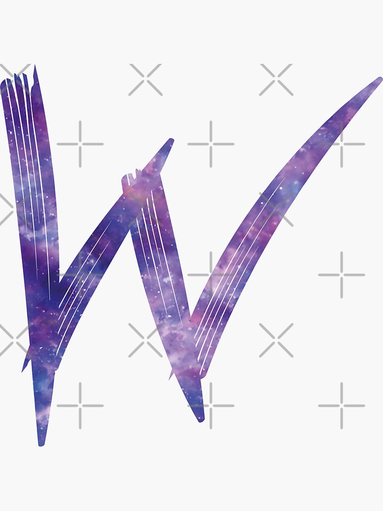 "Purple Violet Space Galaxy Nebula Initial Letter w | w symbol" Sticker ...
