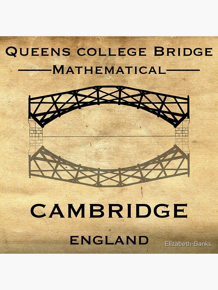 "Cambridge Queens College Mathematical bridge in Ink with an old paper ...