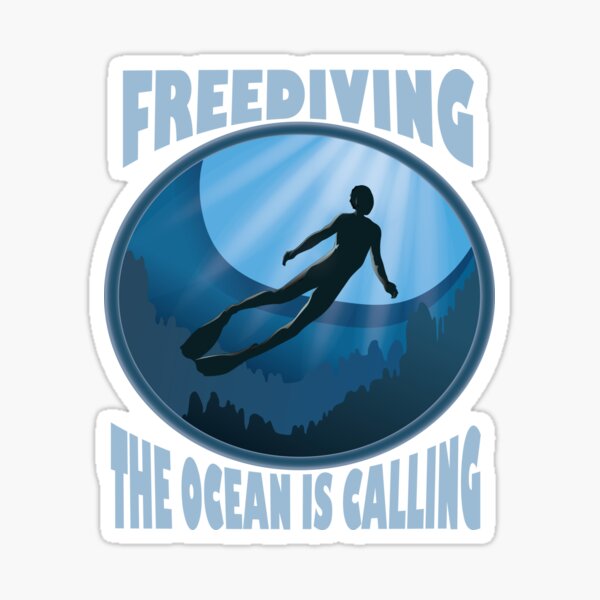 "Freediving The Ocean Is Calling" Sticker by TheInkElephant | Redbubble