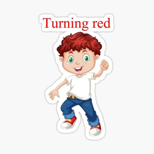 "Turning red" Sticker for Sale by designstudio2 | Redbubble