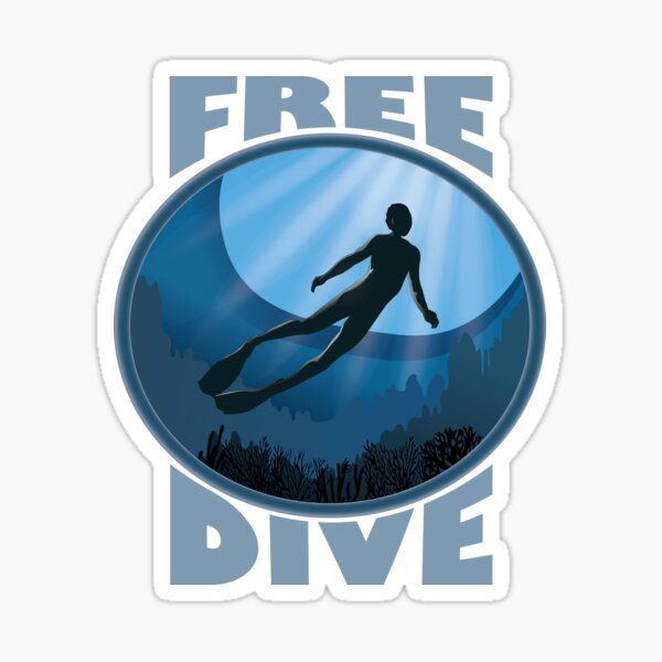 "Freedive - The Ocean Is Calling" Sticker by TheInkElephant | Redbubble