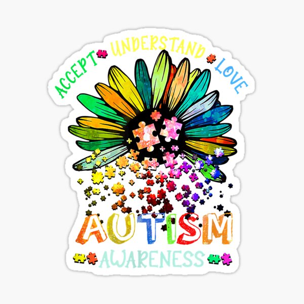"Floral Autism Awareness Daisy Flower For Women" Sticker for Sale by ...