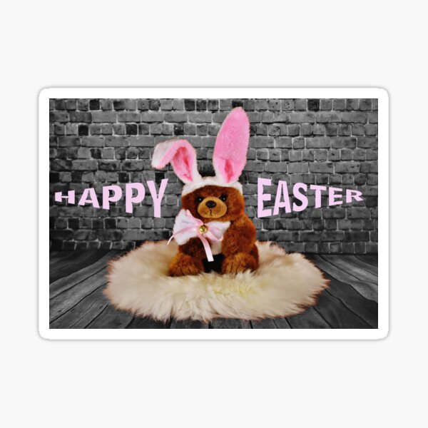 "Happy Easter Teddy Bear" Sticker by TopherJohn | Redbubble