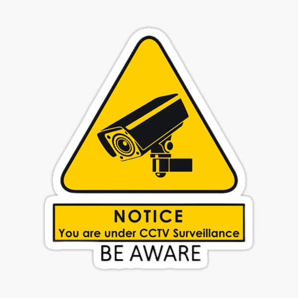 "CCTV SURVEILLANCE STICKERS" Sticker by Houcine88 | Redbubble