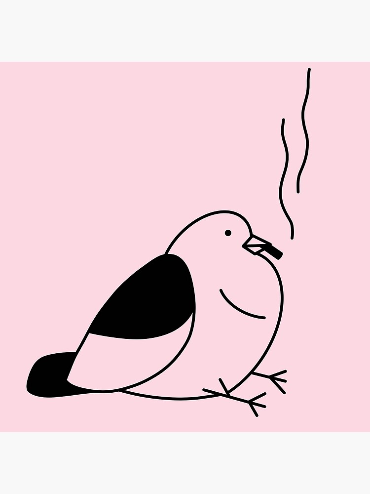 "Smoking Pigeon line art" Poster for Sale by VADIMproducts | Redbubble