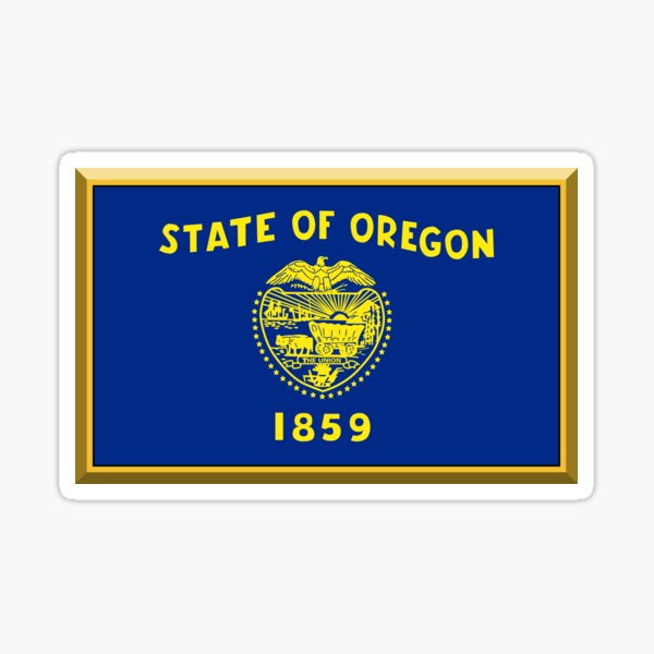 "OREGON Flag Gifts, Masks, Stickers & Products (GF)" Sticker by mpodger ...