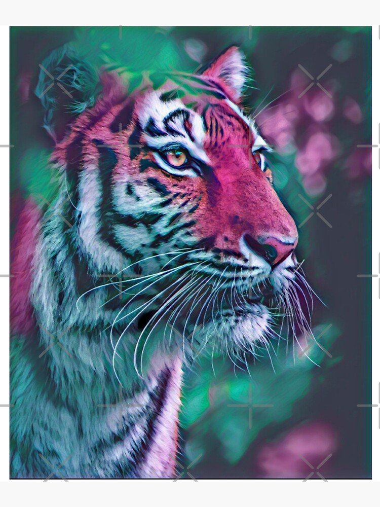 "Psychedelic Midnight Wildlife Tiger Zoo" Poster by TheWildFlix | Redbubble