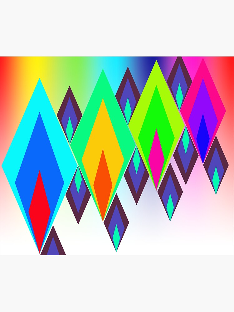 "colorful diamonds inside colorful diamonds" Sticker by Bigrow | Redbubble