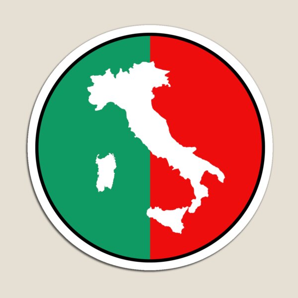 "Map Of Italy With Italian Flag Colors - Cool Italian Map Logo" Magnet ...