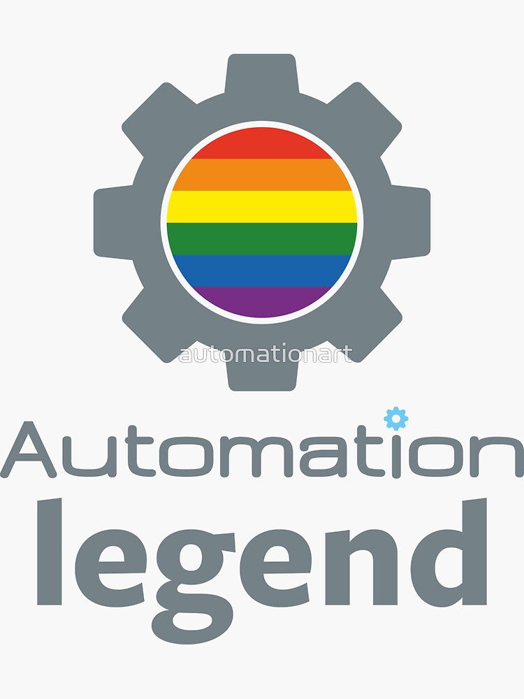 "Automation Legend Rainbow LGBTQIA+" Sticker by automationart | Redbubble