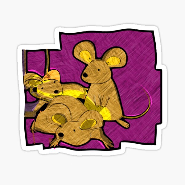 "Three rats" Sticker for Sale by MAREK-Designs | Redbubble