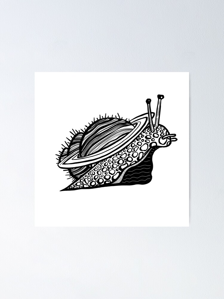 "Black and white space snail " Poster for Sale by meowssytarot | Redbubble