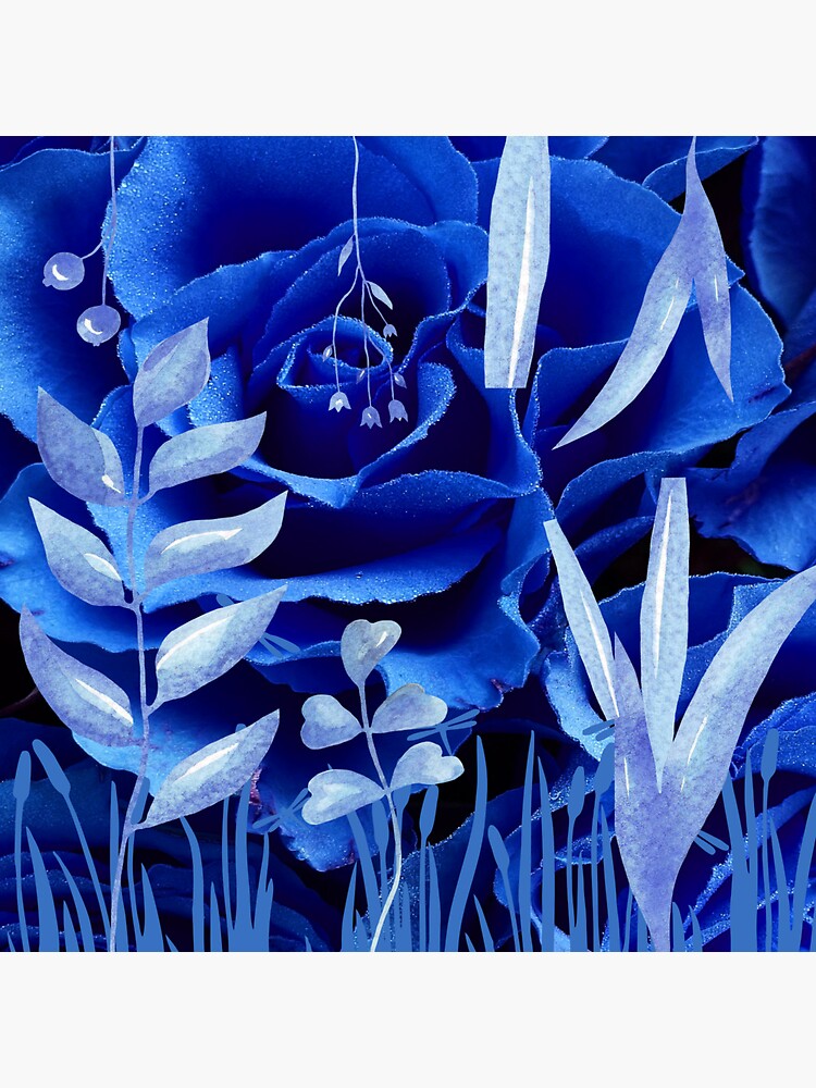 "Blue Rose" Sticker by CodyCustDesigns | Redbubble