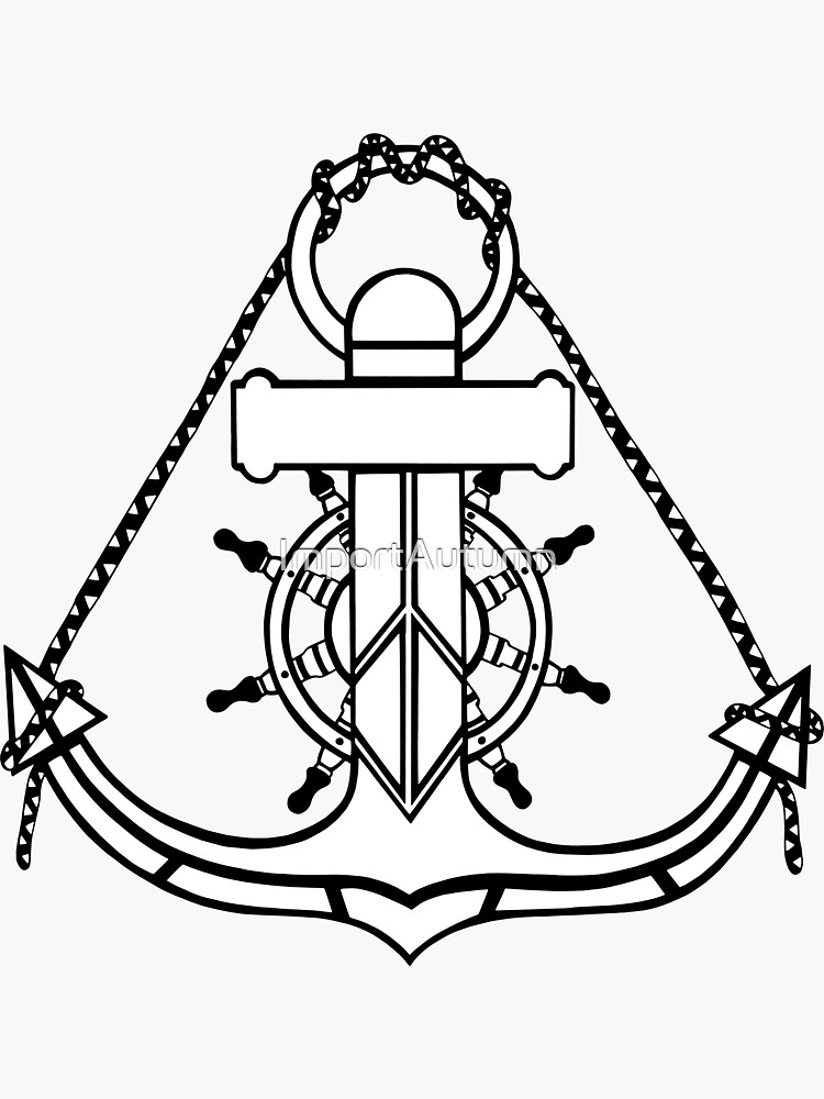 "Anchor & Rope [Outline]" Sticker by ImportAutumn | Redbubble