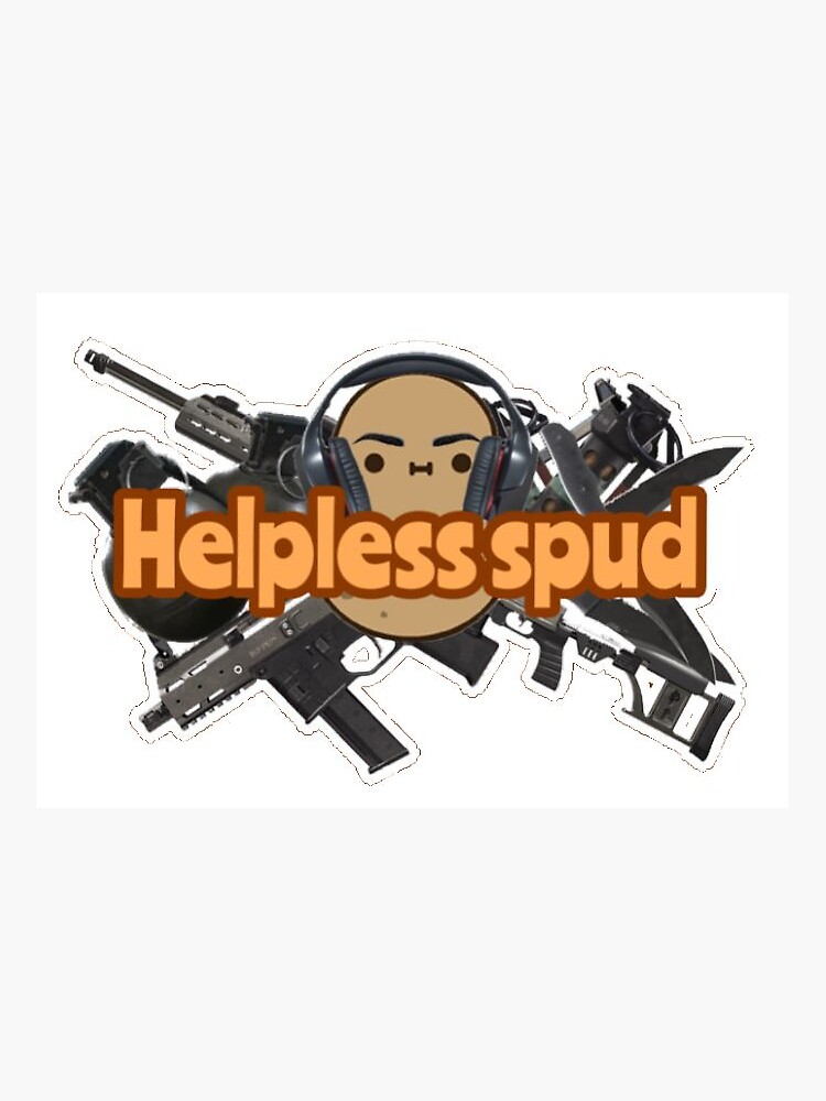 "helpless spud merch" Sticker by rhysdezines | Redbubble