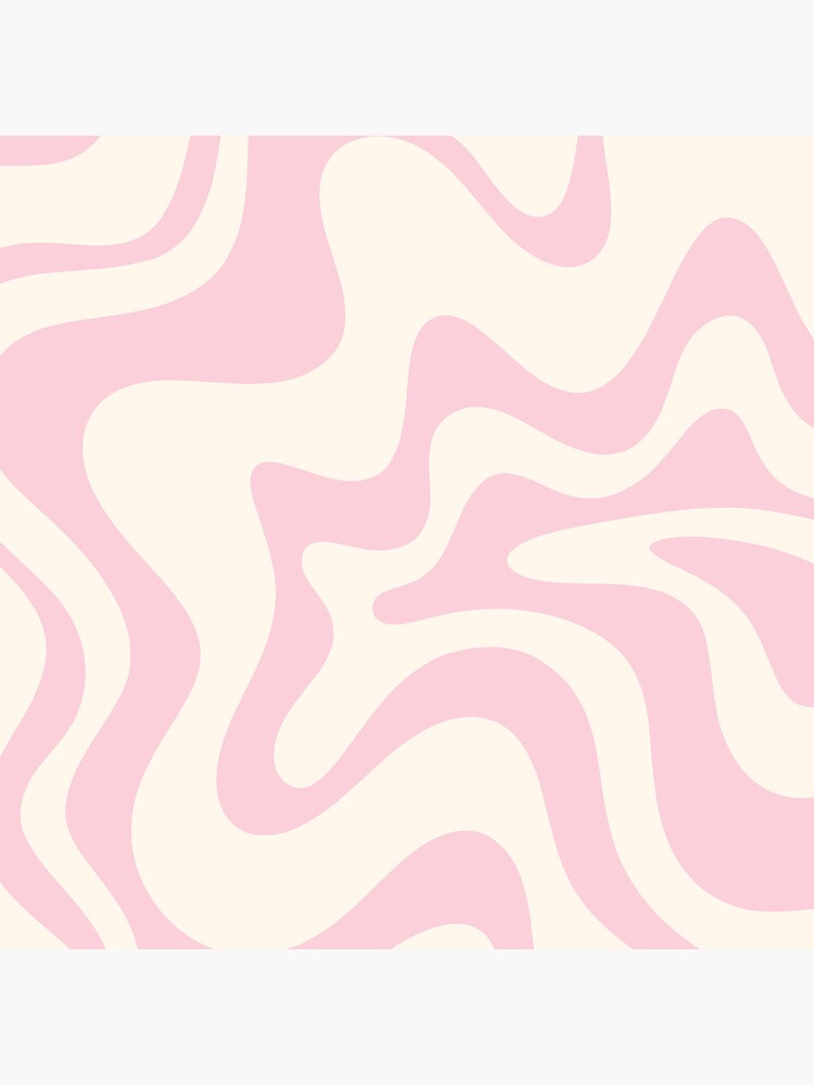 "Retro Liquid Swirl Abstract Pattern Square in Baby Pink and Cream ...