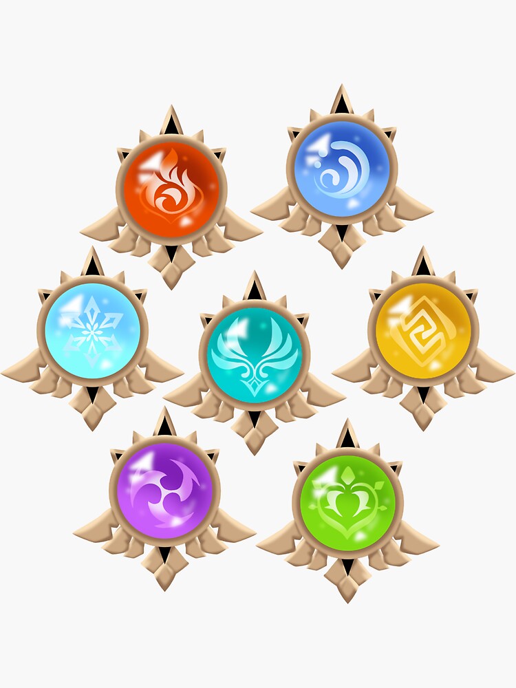 "Mondstadt Visions Sticker Pack" Sticker by HaarlenDraws | Redbubble