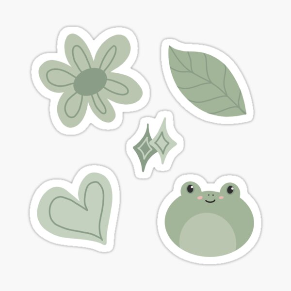"pastel green sticker pack (plus frog!)" Sticker for Sale by ...