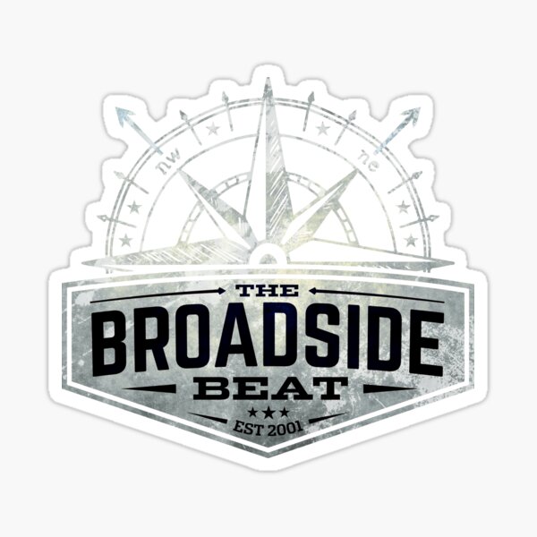 "Broadside Beat Distressed Logo" Sticker by bluerogue | Redbubble