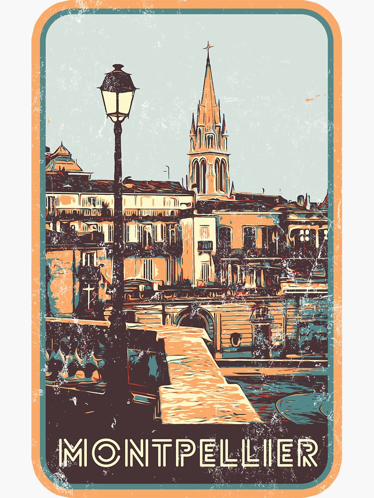 "Montpellier France is my proud hometown" Sticker by Lemomo-Geo | Redbubble
