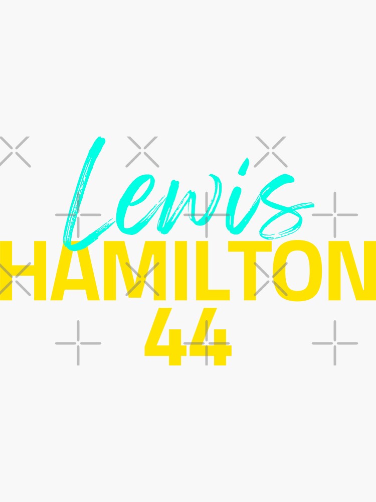 "Lewis Hamilton in yellow and purple" Sticker by f1-fanatic | Redbubble
