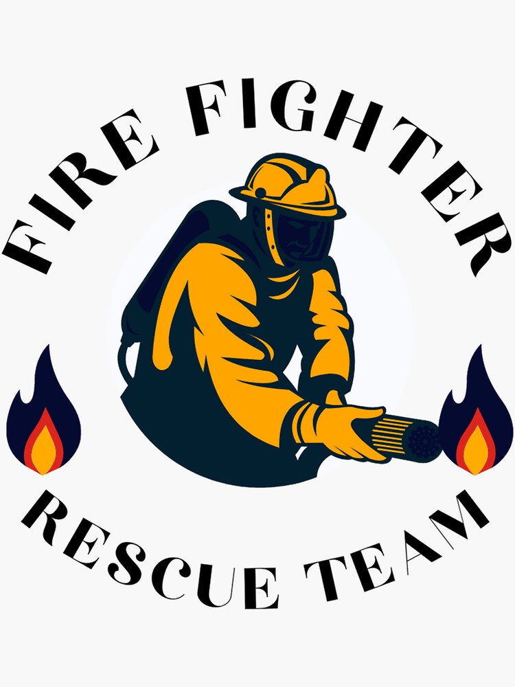 "Fire Fighter Rescue Team" Sticker by XiongFashion | Redbubble