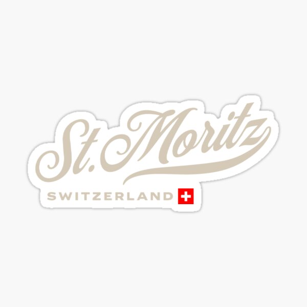 "St. Moritz, Switzerland with Swiss Flag" Sticker by TeesbyLF | Redbubble