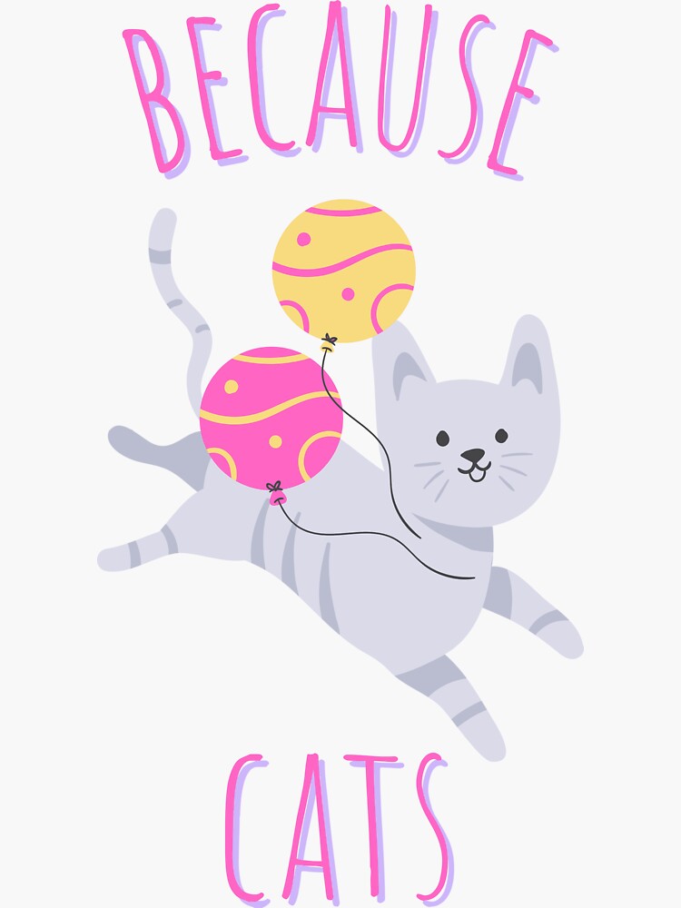 "Because Cats Cute Kawaii" Sticker by ladytarleton | Redbubble
