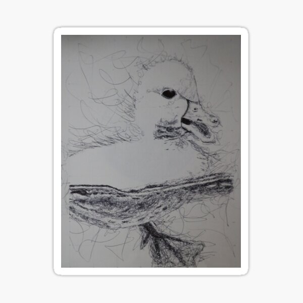 "Duck Scribble Drawing" Sticker for Sale by artcraftt5 | Redbubble