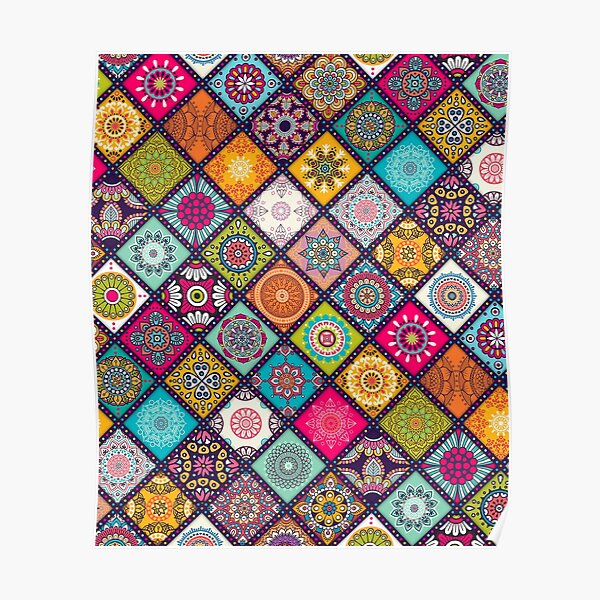 "Mandala Hippie Bohemian Boho Ethnic Pattern Novelty Print" Poster for ...