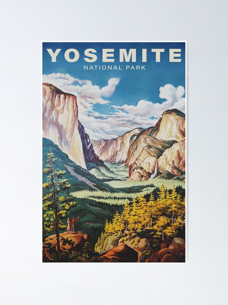 "Vintage Travel Poster Yosemite National Park" Poster for Sale by ...