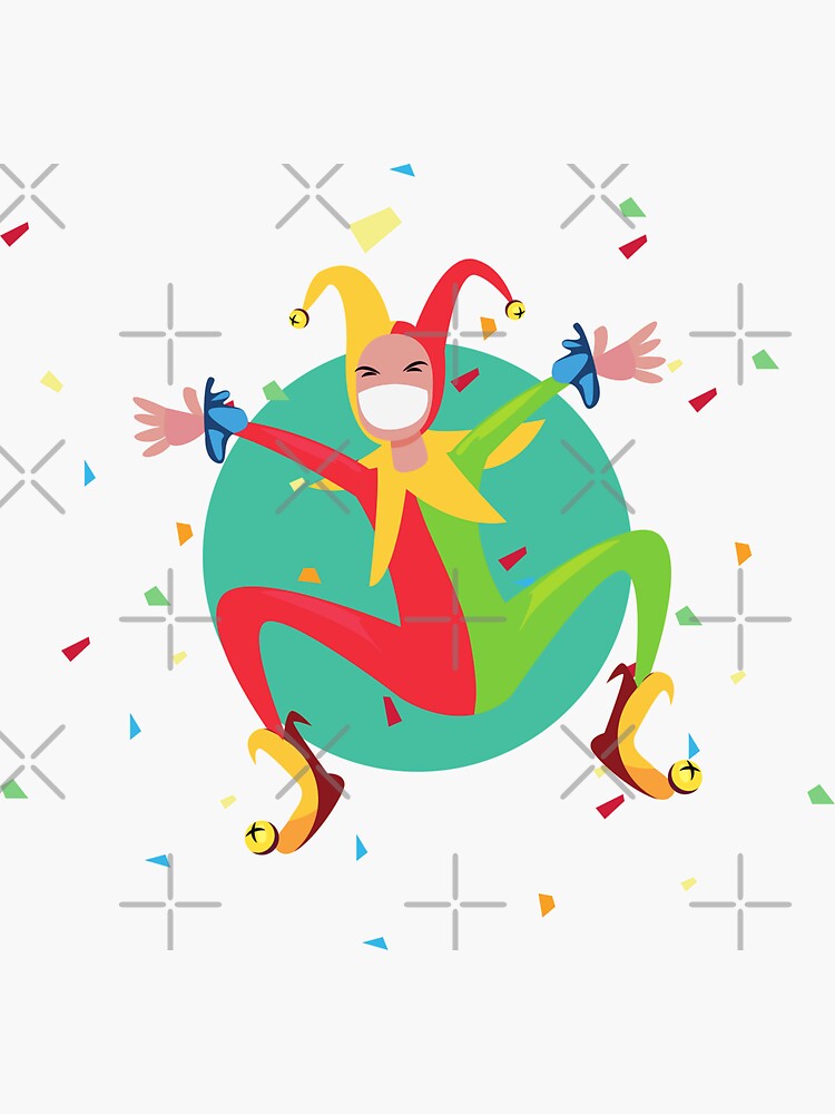 "Happy Jester" Sticker by MommyMonece | Redbubble