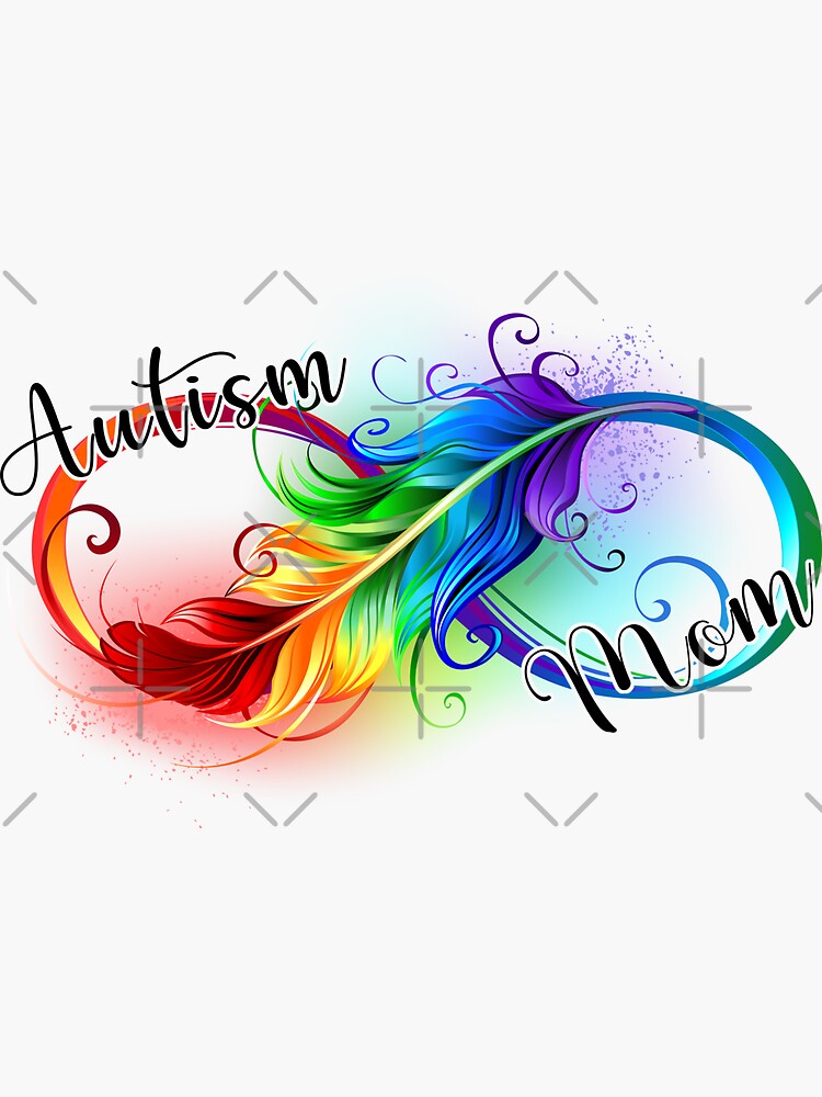 "Autism Mom Autism Rainbow Infinity Symbol Asd Awareness" Sticker by ...