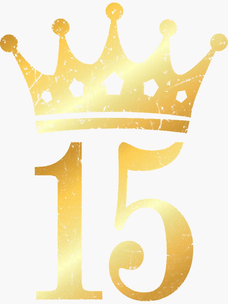 "Crown Number 15 - 15th Birthday & Anniversary" Sticker for Sale by ...